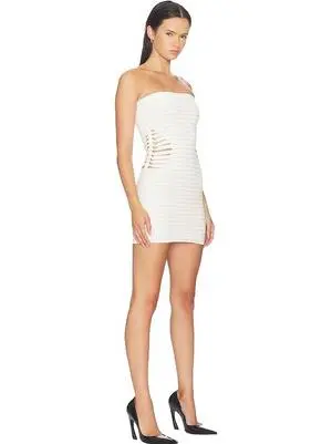 HAELO Braided Tubular Mini Dress - White