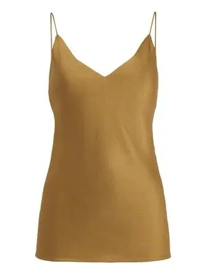 BLAZÉ MILANO Satin V-neck Manipuri Top - Orange