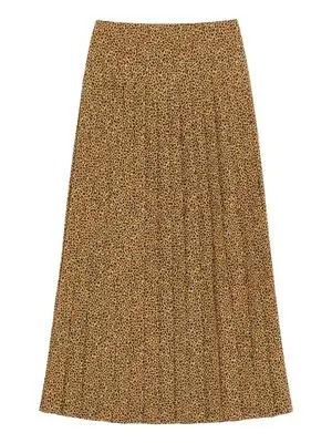 Valentino Garavani Silk Pleated Maxi Skirt - Beige