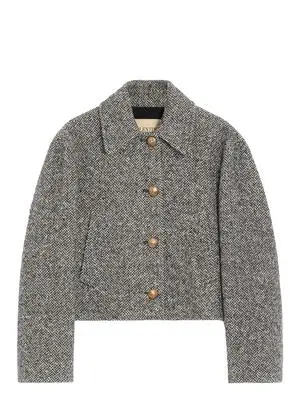Valentino Garavani Virgin Wool Blend Cropped Coat - White