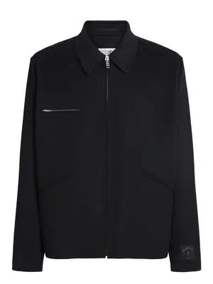 MAISON MARGIELA Wool Zip-up Jacket - Black