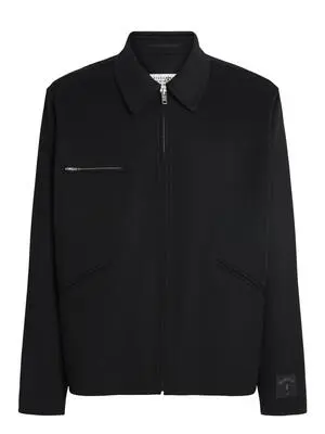 MAISON MARGIELA Wool Zip-up Jacket - Black