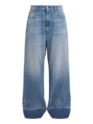 MAISON MARGIELA Paneled Wide-leg Jeans - Blue