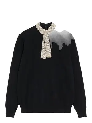 Valentino Garavani Virgin Wool Embellished High Neck Sweater - Black