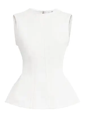 AGOLDE Corbin Peplum Blouse - White