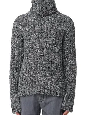 Dolce & Gabbana Turtleneck Sweater With Ribbed Detailing - Gray