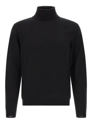 ZANONE Ribbed Turtleneck Sweater - Black