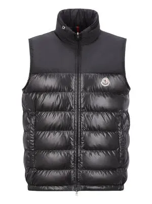 Moncler Logo Patch Quilted Vest - Black