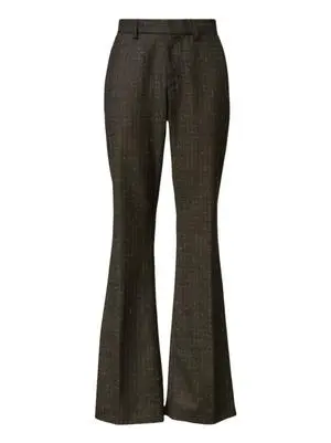 Fabiana Filippi Plaid Flared Trousers - Brown/black