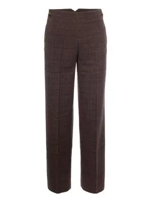 Liu Jo Straight Leg Prince Of Wales Check Trousers - Black