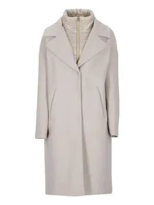 Herno Single-breasted Long-sleeved Coat With Padded Collar - White