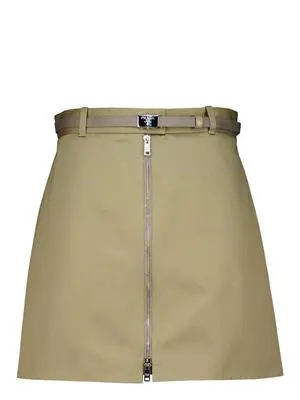 Prada Belted Zip-up Mini Skirt - Clay Ash