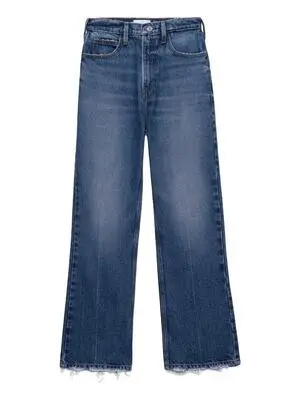 FRAME High-waisted Multi-pocket Denim Trousers - Blue