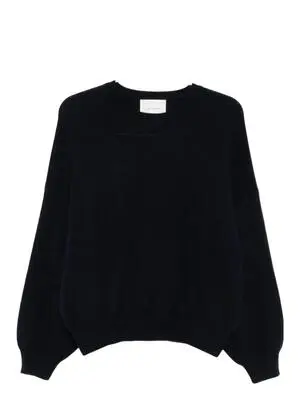 LISA YANG Ribbed-trim Crewneck Sweater - Black