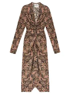 ISABEL MARANT ÉTOILE Isabel Marant Etoile Long Sleeve Paisley Print V-Neck Dress