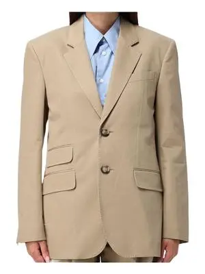 AMI Paris Lapel Long-sleeved Suit Jacket - Nude