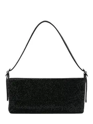 Benedetta Bruzziches Rhinestone Shoulder Bag - Black
