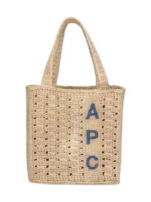 A.p.c. Logo Open-weave Tote Bag - Beige