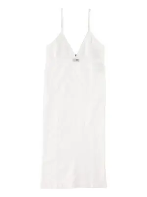 MAISON MARGIELA Mm6 Maison Margiela White Suspenders V-Neck Dress