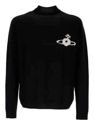 VIVIENNE WESTWOOD Turtleneck Sweater With Emblem - Black