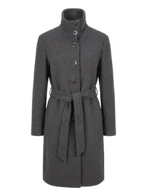 Pinko Belted Button-down Coat - Grey