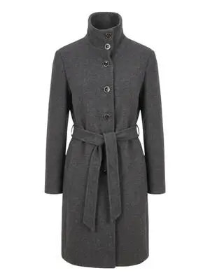 Pinko Wool-blend High Neck Belted Coat - No