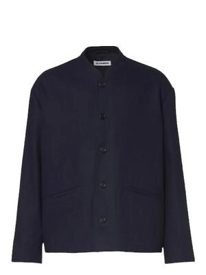 JIL SANDER Button-front Long-sleeve Jacket - Blue