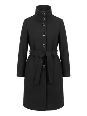 Pinko Belted Button-down Coat - Black