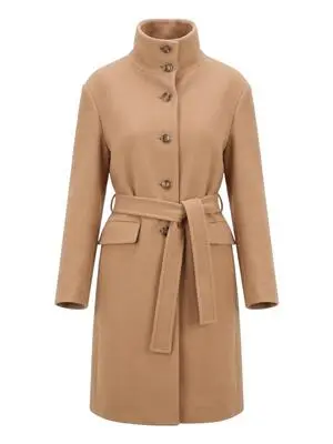 Pinko Belted Button-down Coat - Beige