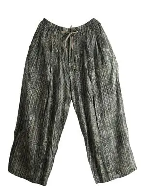 ZIGGY CHEN Ziggy Chen Digital Print Pleated Drawstring Trousers No