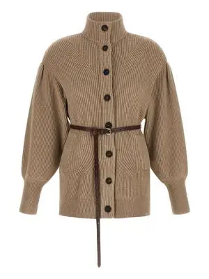 Brunello Cucinelli Belted Half-ribbed Cardigan - No
