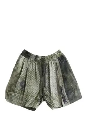 ZIGGY CHEN Digital Printed Drawstring Shorts - Gray