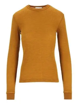 FORTE_FORTE Ribbed Lightweight Knit Sweater - Brown