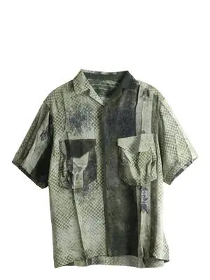 ZIGGY CHEN Oversized Digital Printed Shirt - Gray