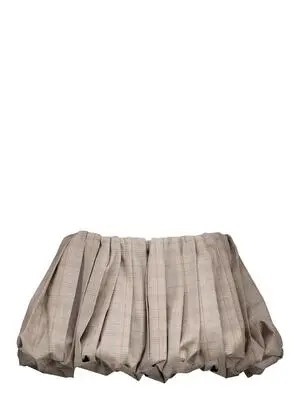 Miu Miu Plaid Pleated Midi Skirt - Tabacco