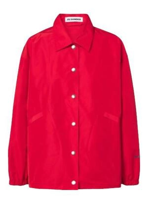 JIL SANDER Long Sleeve Technical Fabric Jacket - Red