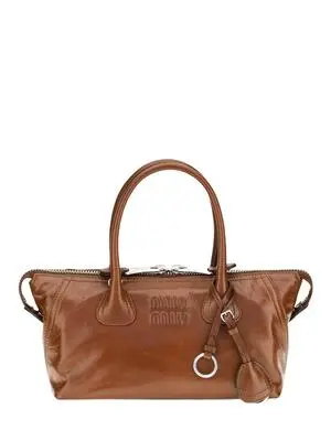 Miu Miu Logo Shoulder Bag - Brown