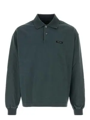 Prada Long-sleeve Polo Shirt Green