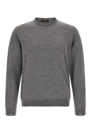 ZANONE Crew Neck Long Sleeve Sweater - Grey