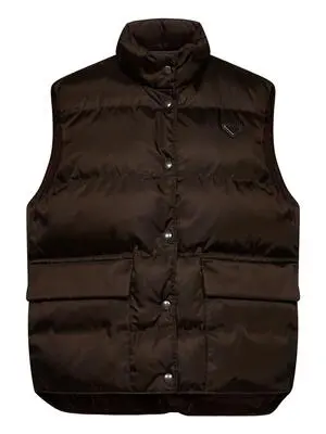 Prada Re-nylon Padded Down Gilet - Brown