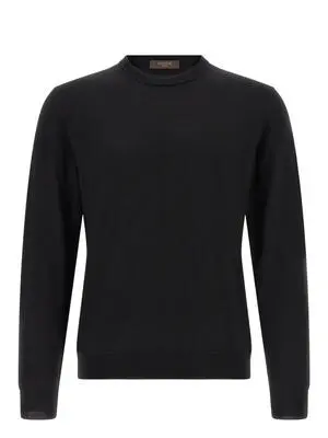 ZANONE Crew Neck Long Sleeve Sweater With Ribbed Finishes - Black