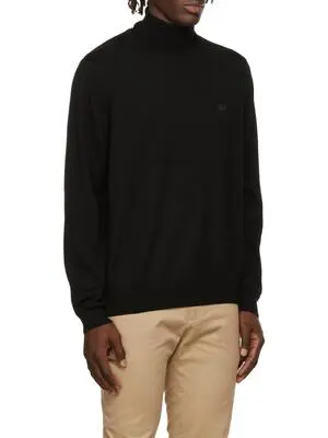 Lacoste Logo High-neck Knitted Pullover - Black