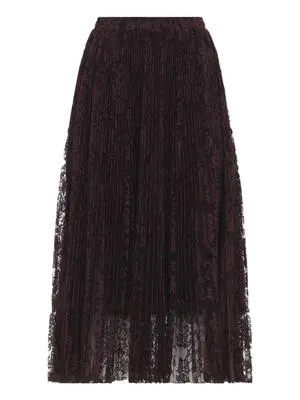 Ermanno Scervino Ermanno Scervino Pleated Lace A-Line Skirt Purple
