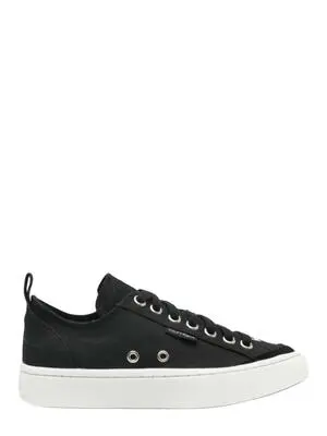 COURREGES Canvas Embroidered-logo Sneakers - Black