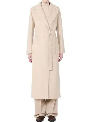 Max Mara Long Sleeved Coat - Nude
