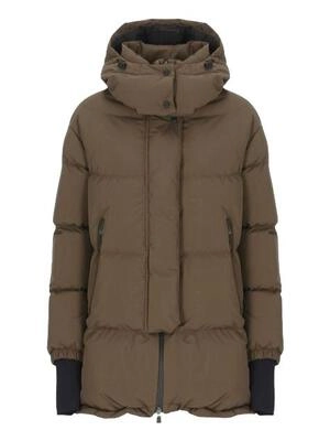 Herno Padded Down Jacket With Drawstring Hood And Zipper Pockets - Brown