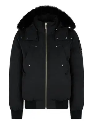 Moose Knuckles Zip-up Bomber Jacket With Hood - Black