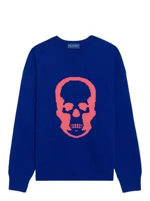 Zadig&Voltaire Oversized Cashmere Skull Sweater - Bleu Pellat