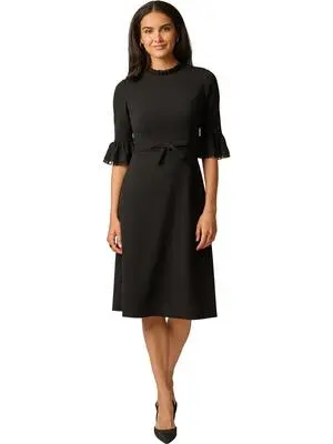 ADRIANNA PAPELL Adrianna Papell Bell Sleeve Bow Front Midi Dress