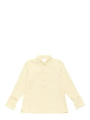 ALAS Name Cotton Poplin Oversized Shirt With Lace Trim - Yellow